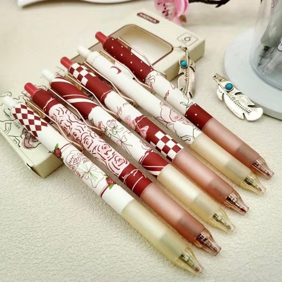 Office | 6 Piece Red Rose Pen Bundle | Poshmark